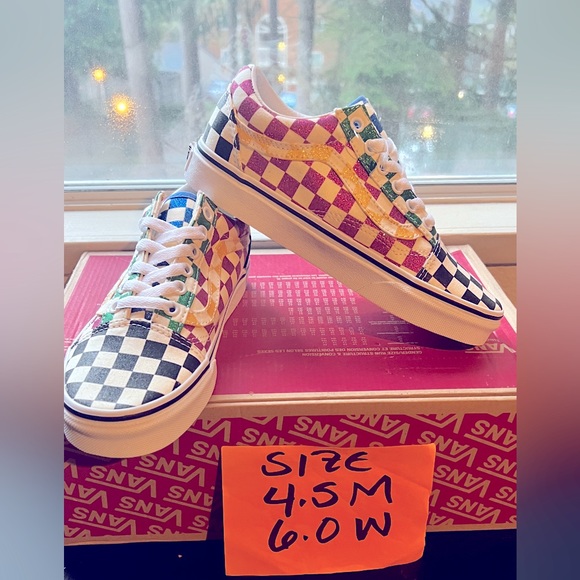 Vans | Shoes | Vans Old Skool Glitter Checkers Sz 45 Men 6 Women | Poshmark